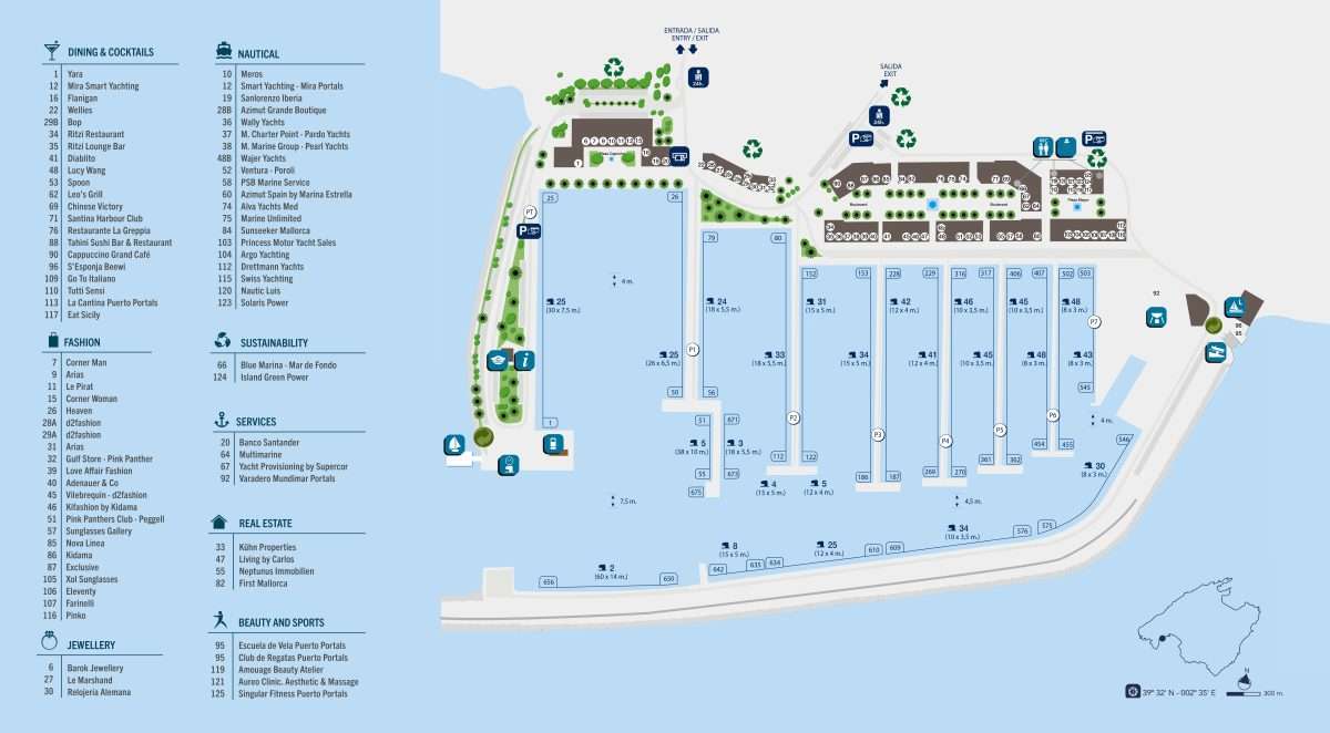 Puerto Portals Marina, Spain - location, yacht rentals, nearest airport ...