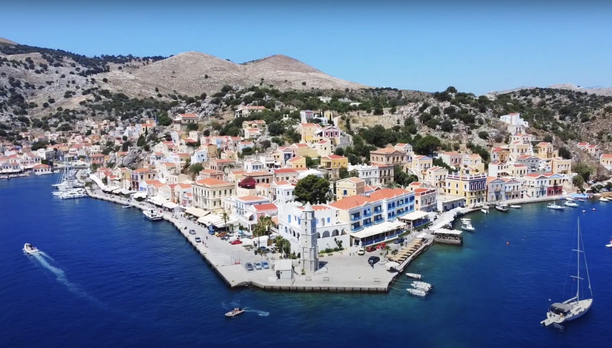 Yialos Harbor (Port Symi), Greece - location, yacht rentals, nearest ...